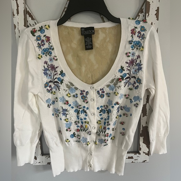 NY Collection | Sweaters | Vintage Ny Collection Embroidered Cardigan ...